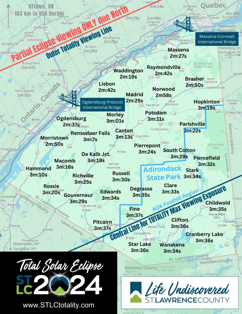 STLC Total Eclipse Viewing Locations 2024 - St. Lawrence County Chamber ...